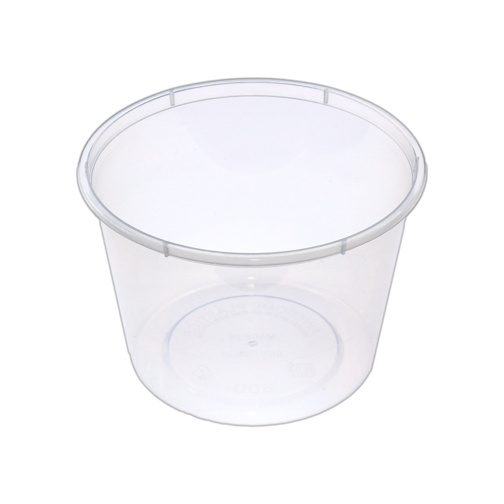 600mL Round Plastic Container Natural