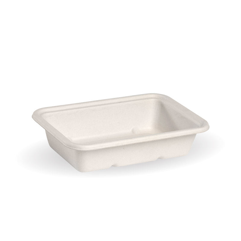 500mL White Rectangular Plant Fibre Takeaway Base - 500pcs/Ctn - TEM ...