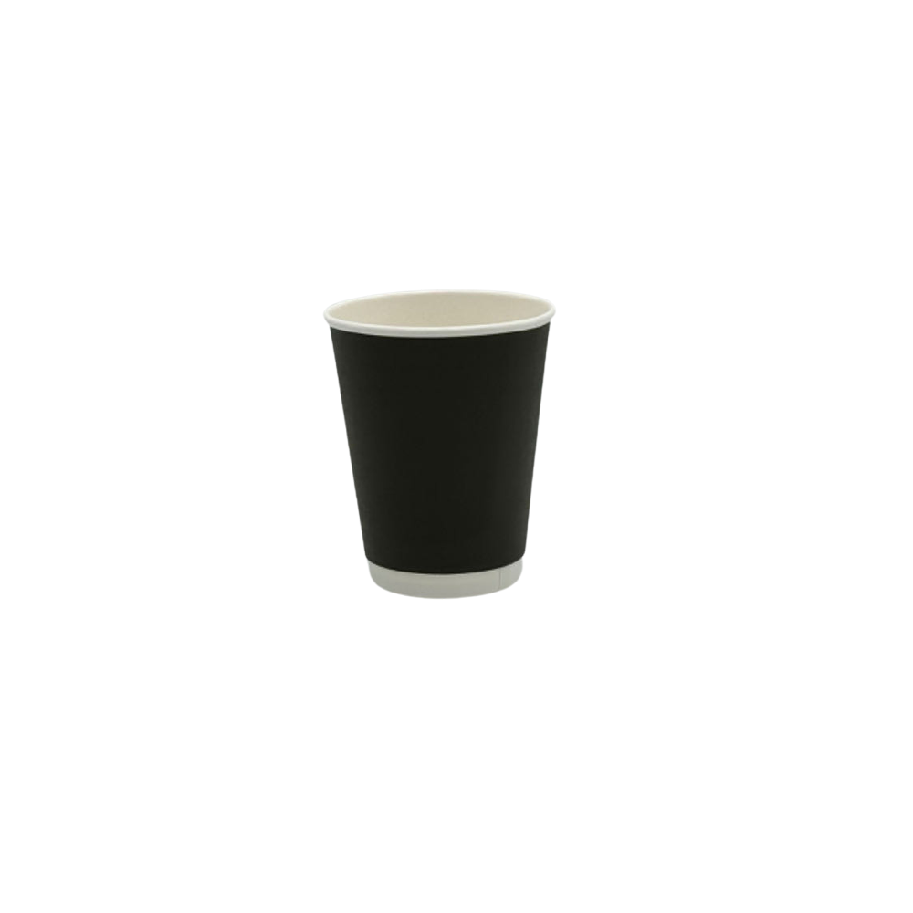 12oz PE Coated DW (D/90mm) Paper Cup Black