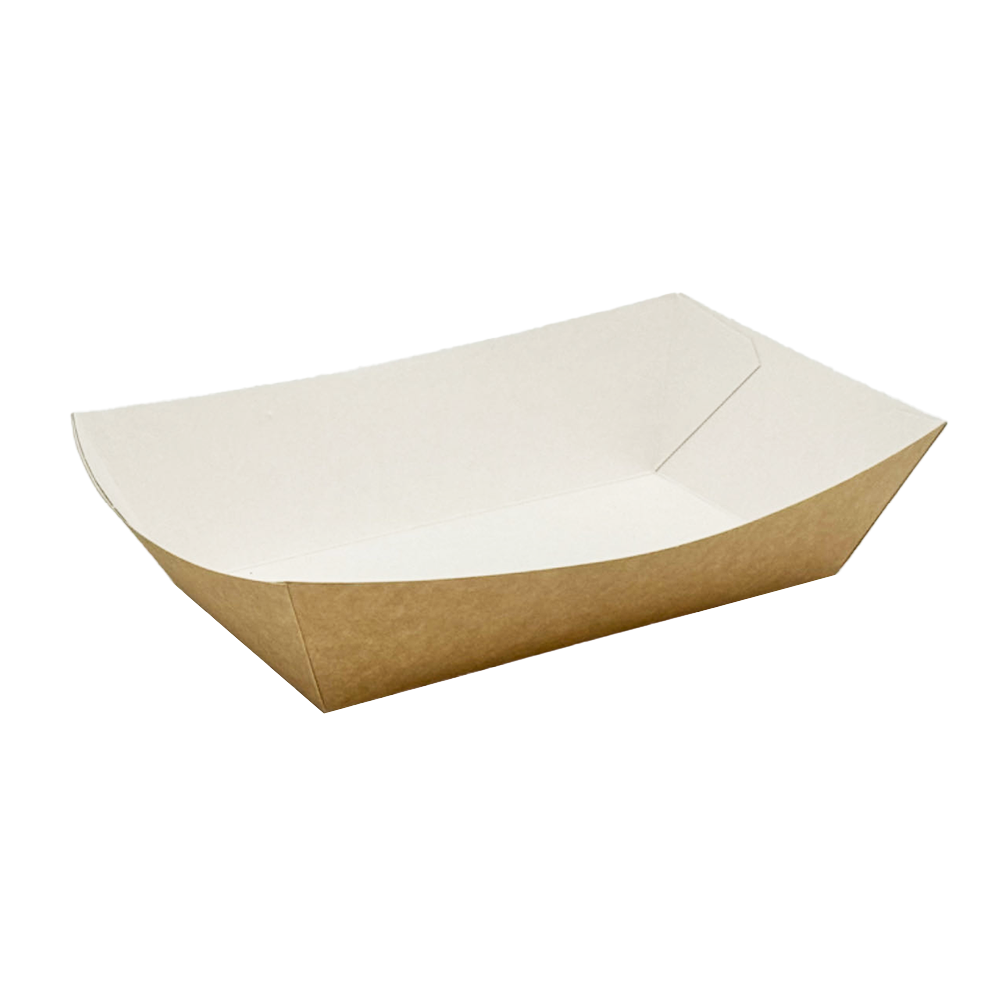 Cardboard Kraft Medium Takeaway Food Tray - 500/CTN