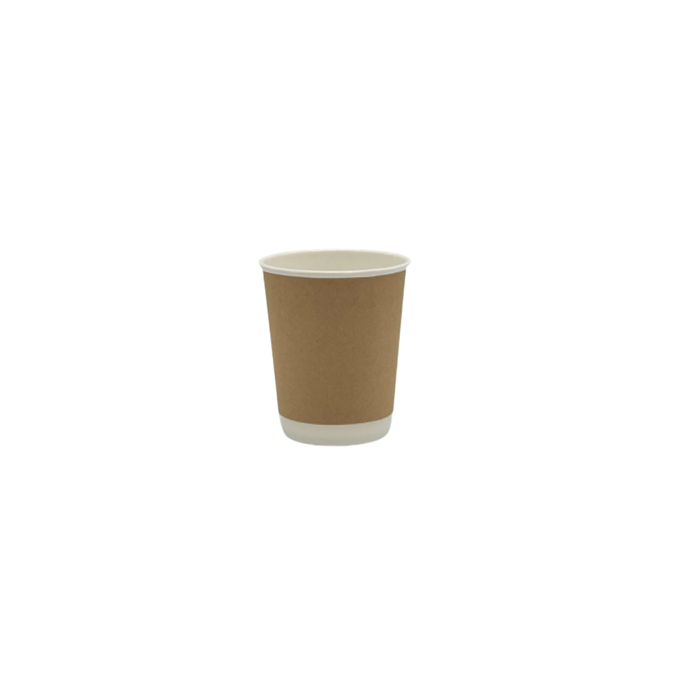 8oz PE Coated DW (D/80mm) Paper Cup Kraft - 500/CTN