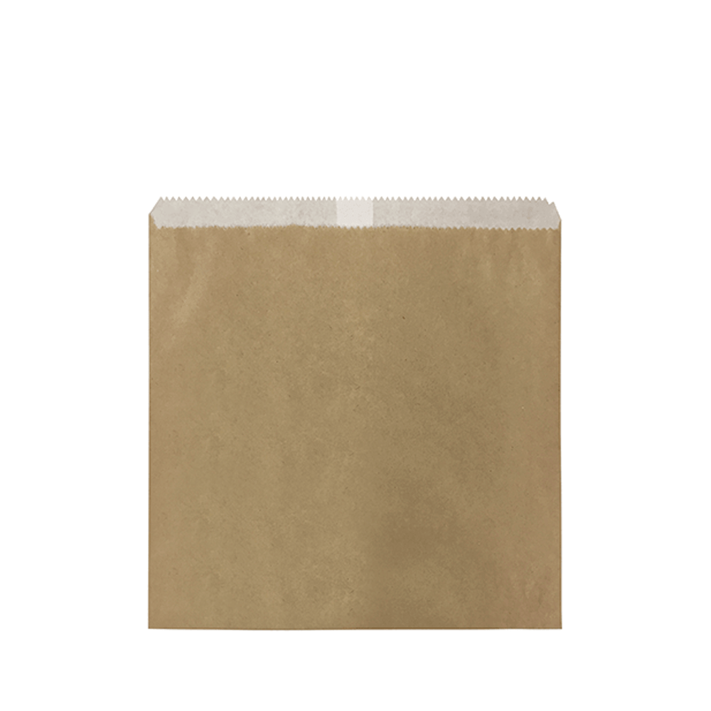 Double Lined Grease Proof 2 Square Brown Paper Bag - 500/PK