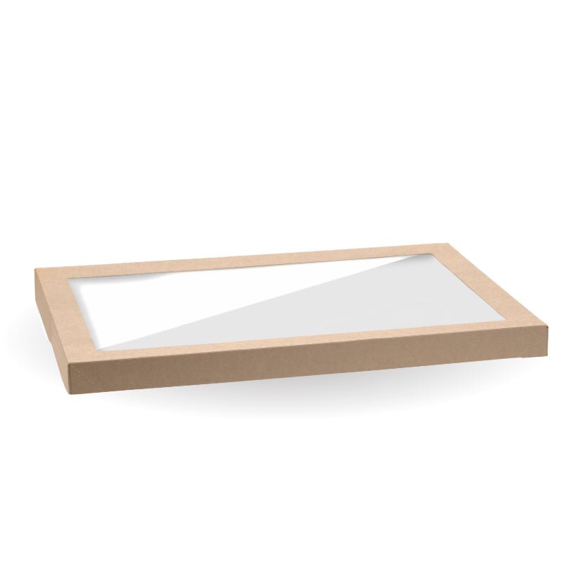 Extra Large BioBoard Catering Tray PLA Window Lid - 50pcs/Ctn