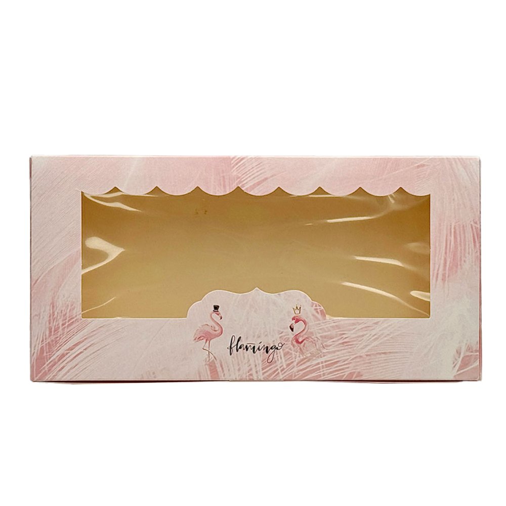 Medium Rectangular Printed Paper Box Window - Flamingo