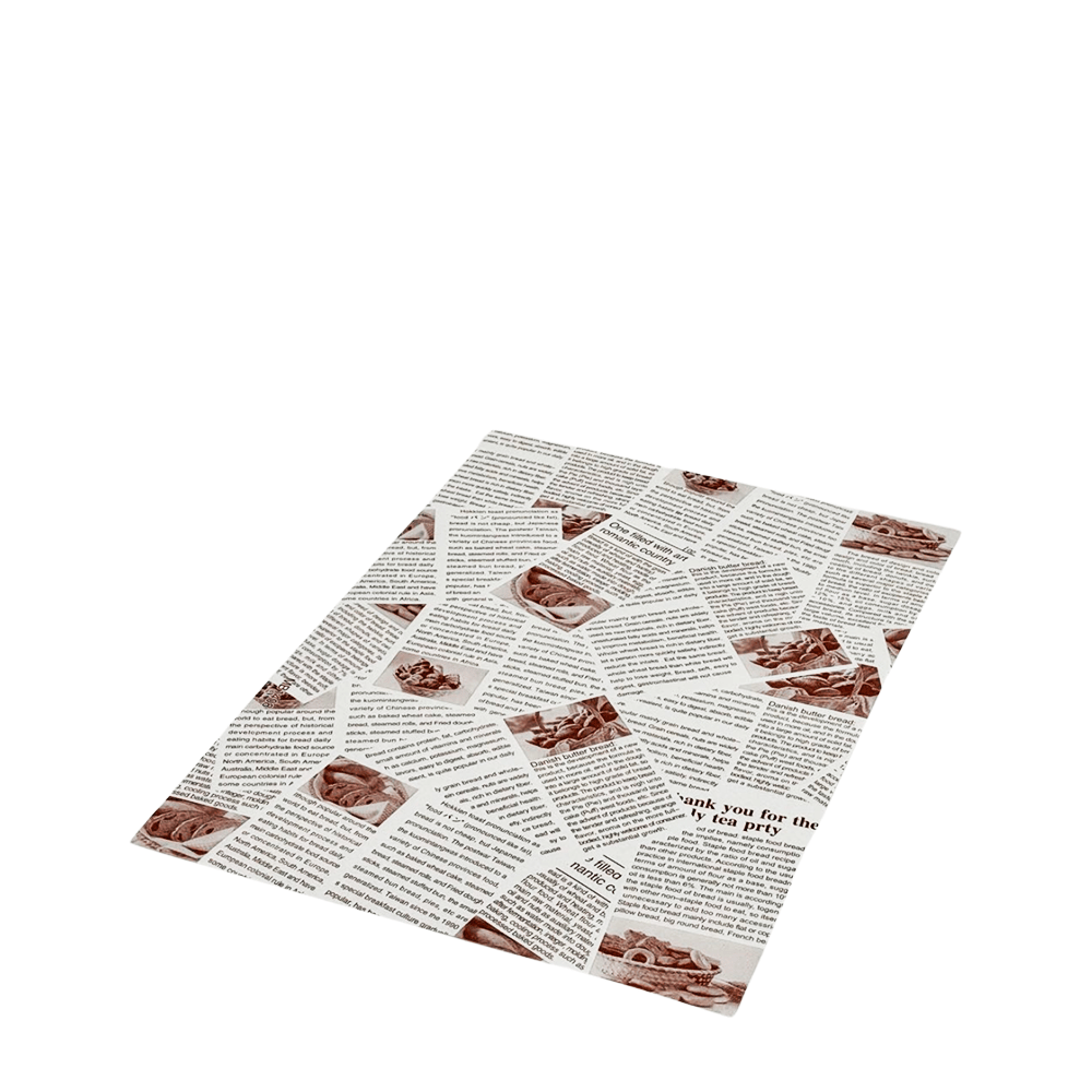 Printed Newspaper Pattern Food Wrapping Paper - 100/PK