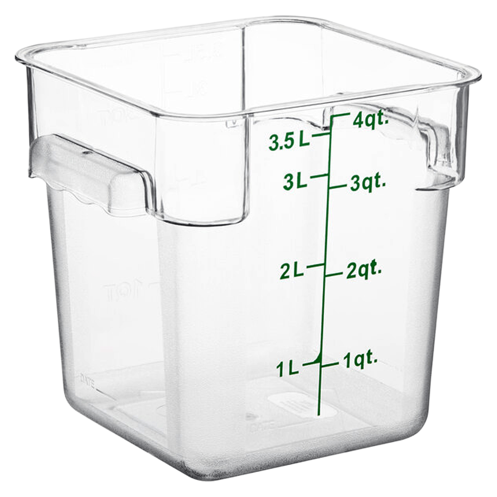 Square Polycarbonate Storage Food Containers 3.8lt/4qt