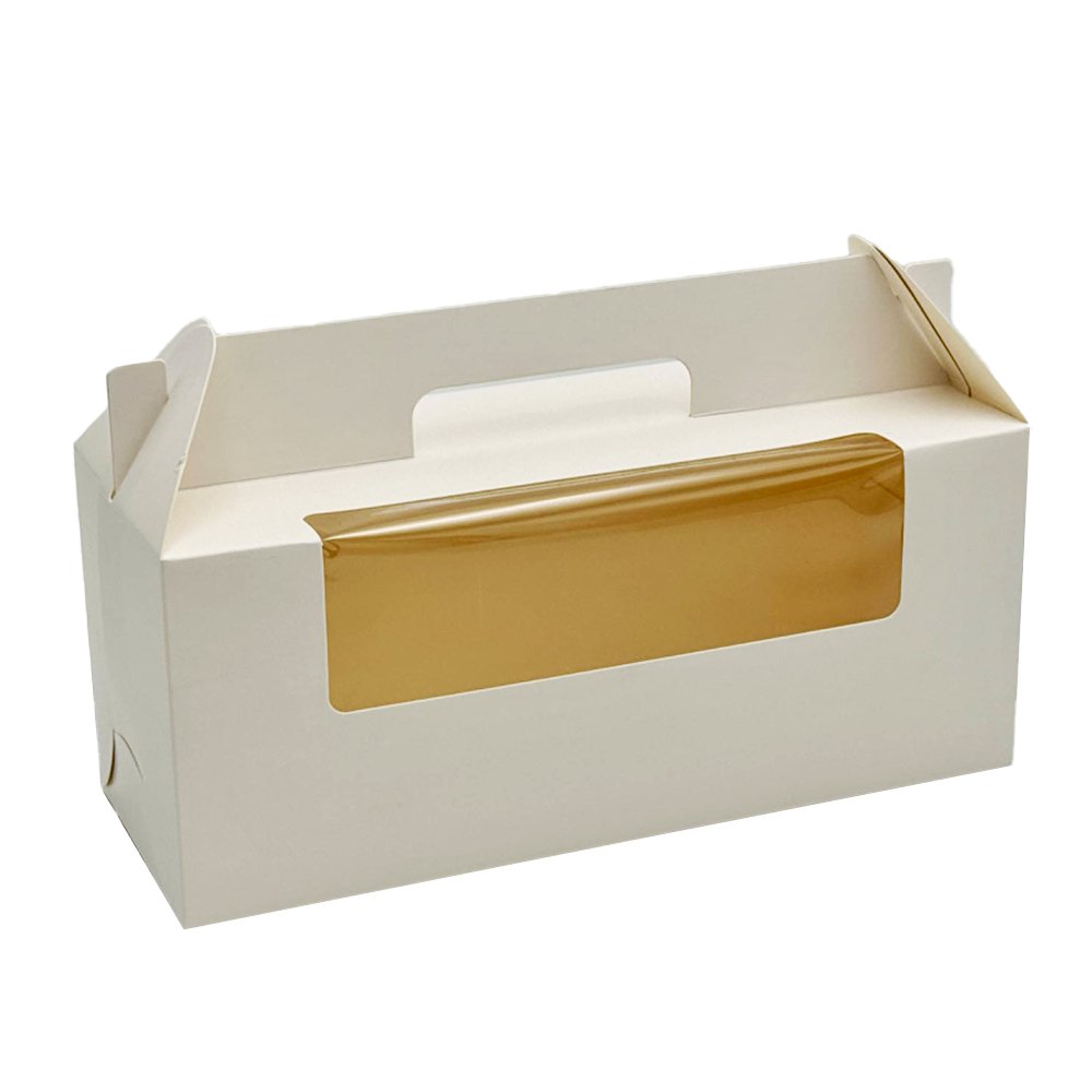 White Paper Cake Box Handle Window With Tray