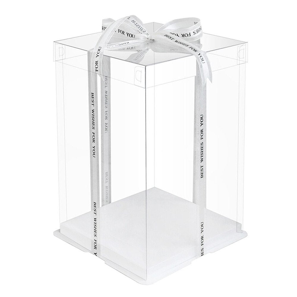 25x25x38 Transparent Square Box With Clear Lid - TEM IMPORTS™
