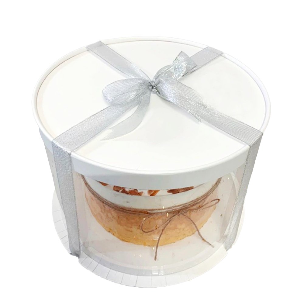 30x25 Round Transparent Box With Paper Lid - TEM IMPORTS™