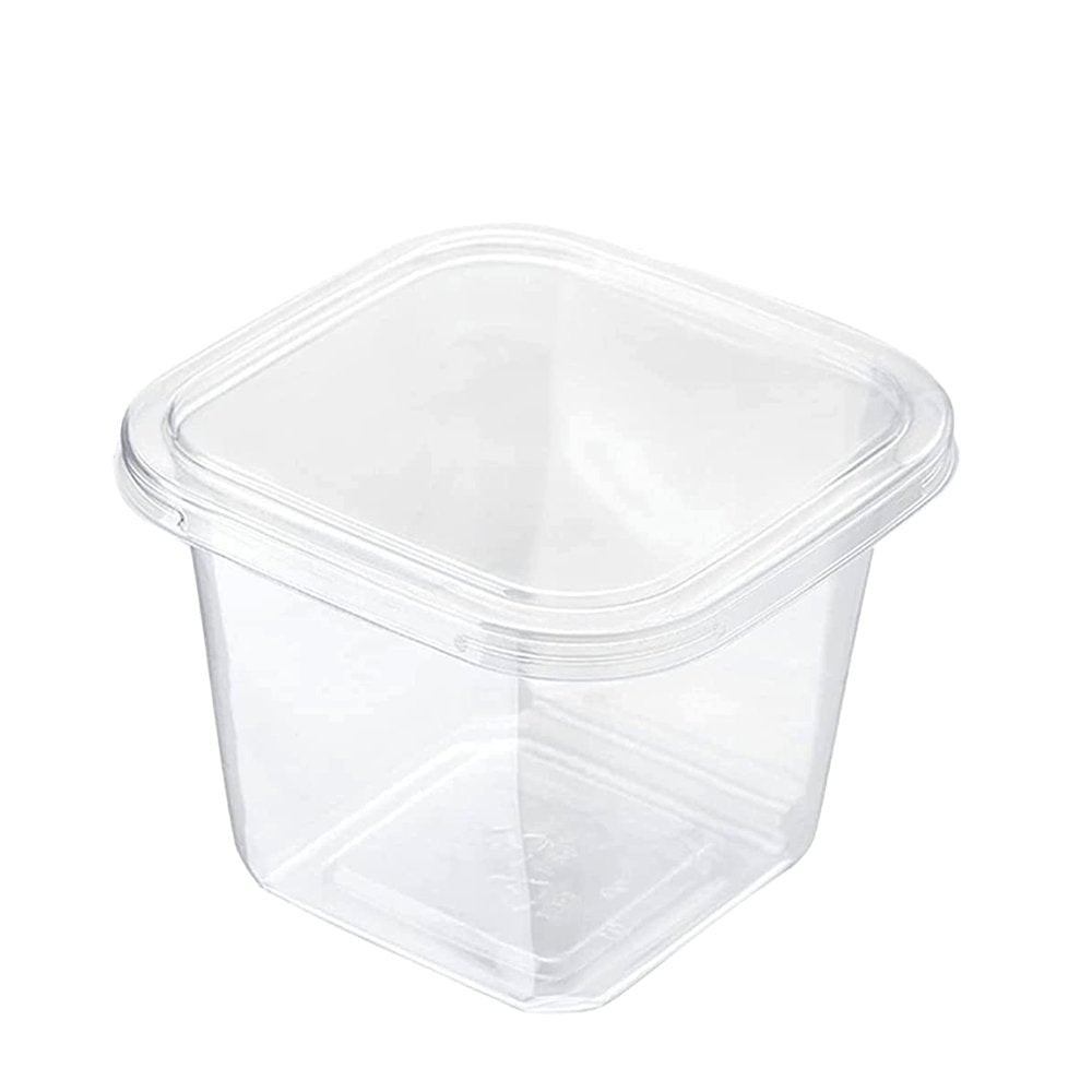 350mL Clear Tall Square Dessert Container With Lid - TEM IMPORTS™