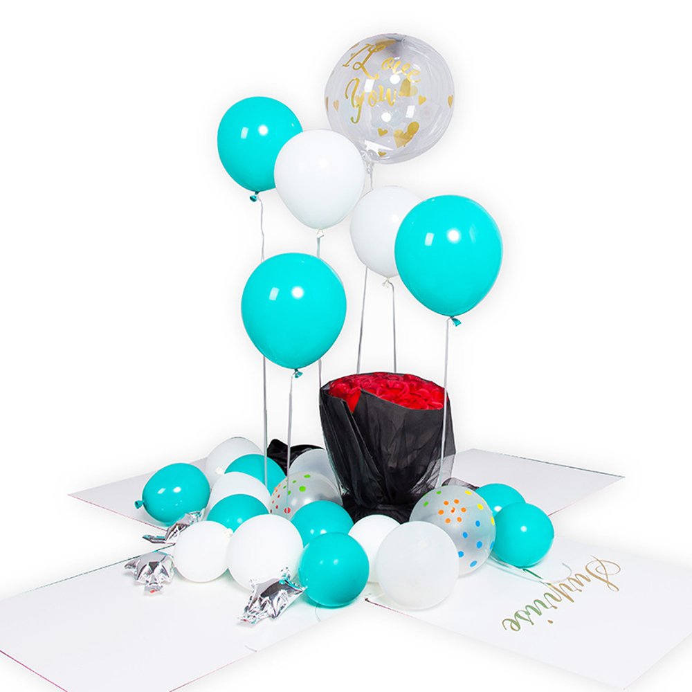 50x50x50 Big Surprise Box With Ribbon - White - TEM IMPORTS™