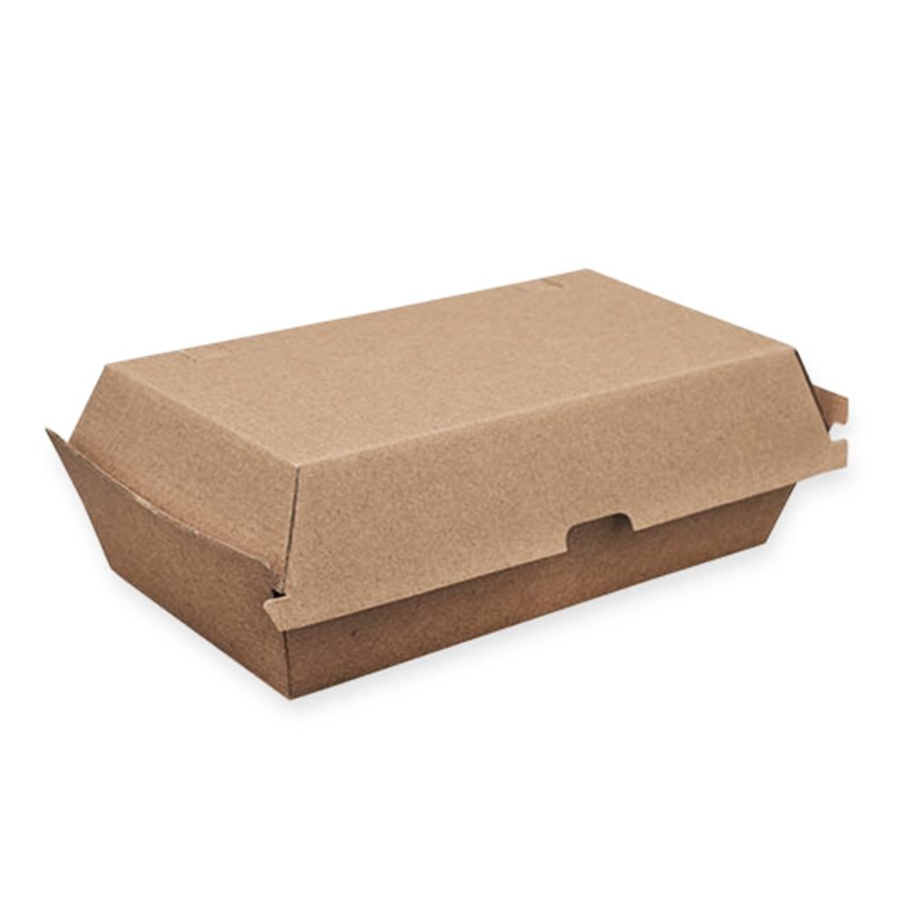 Corrugated Kraft Brown Large Snack Box Clamshell