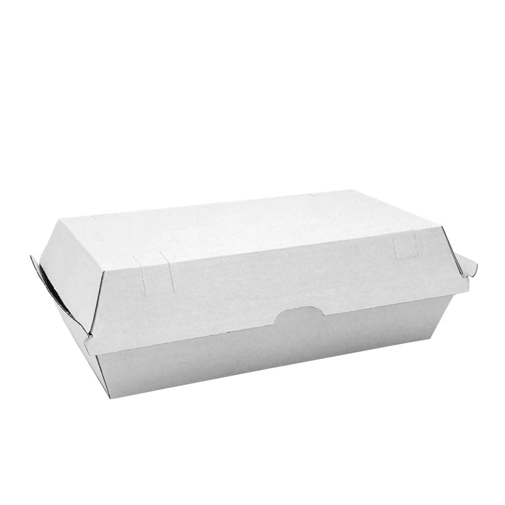Corrugated White Large Snack Box Food Clam - 200/CTN