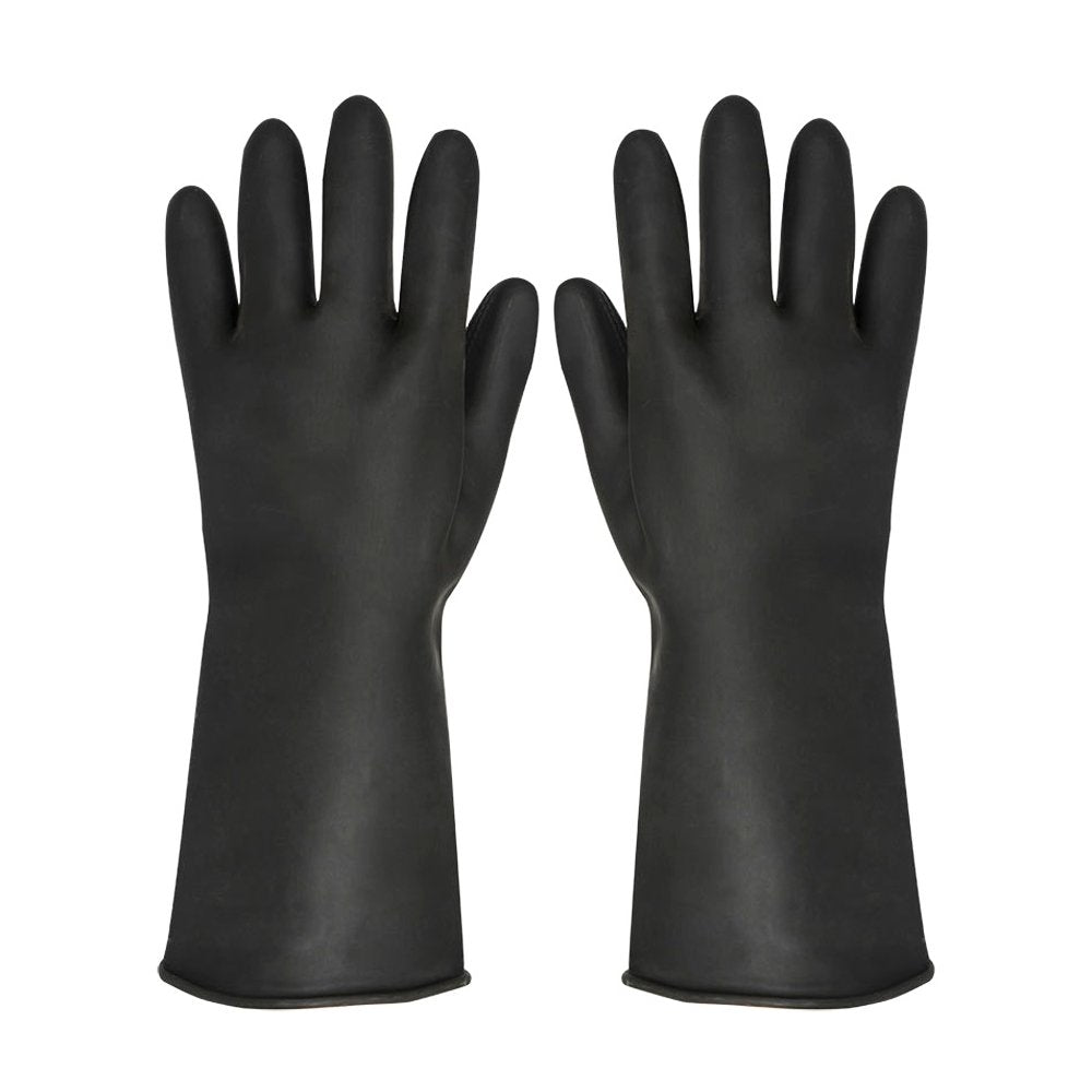 Extra Large Black Rubber Heavy Duty Gloves - 5/PK