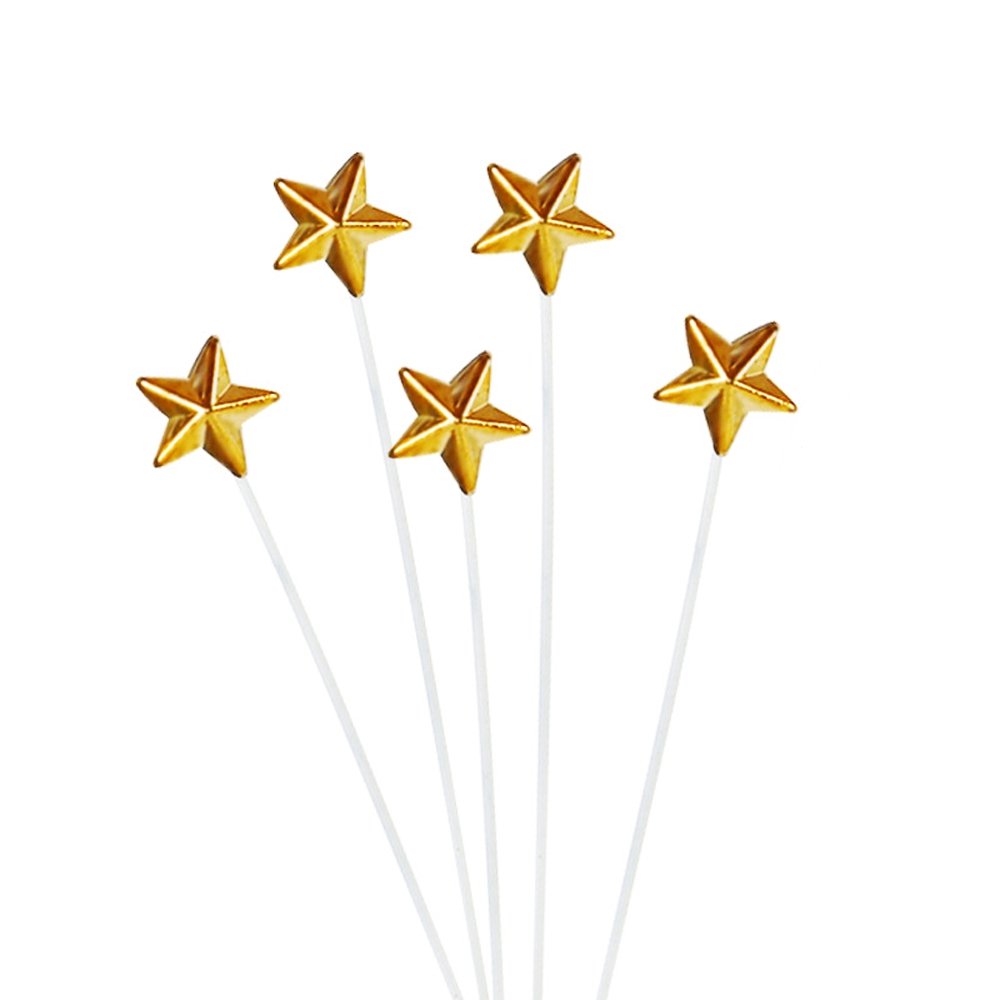 Mini Gold Star Cake Topper Set