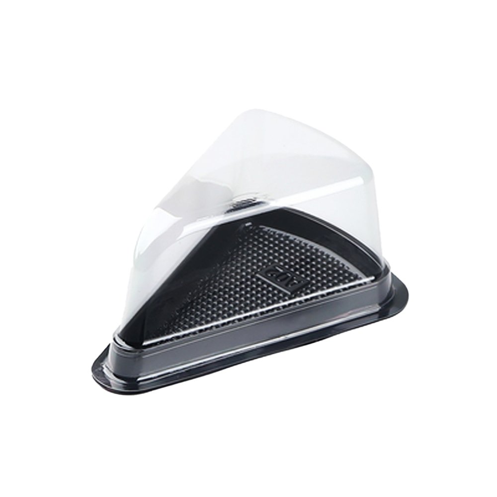Individual Small Black Triangle Slice Cake With Lid