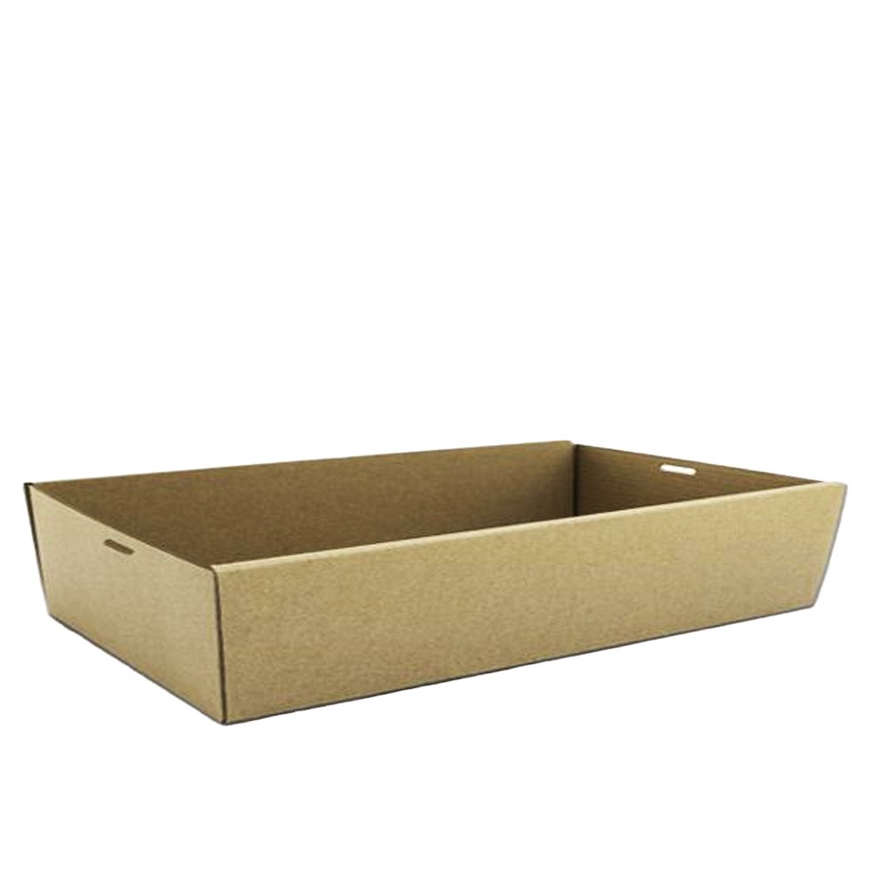 Kraft Corrugated Rectangle Catering Tray Large
