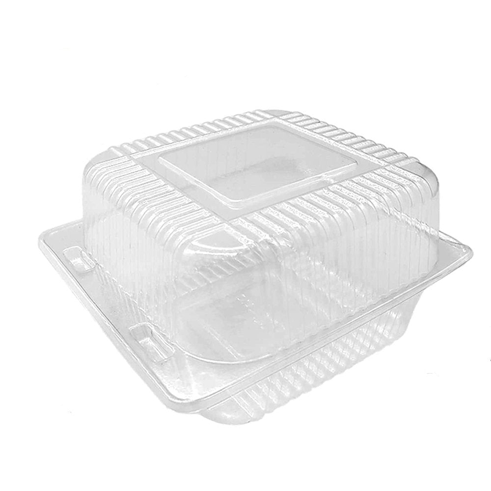 Square Plastic Cake Hinged Lid Container - TEM IMPORTS™