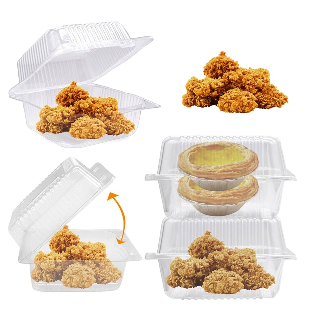 Square Plastic Cake Hinged Lid Container - TEM IMPORTS™
